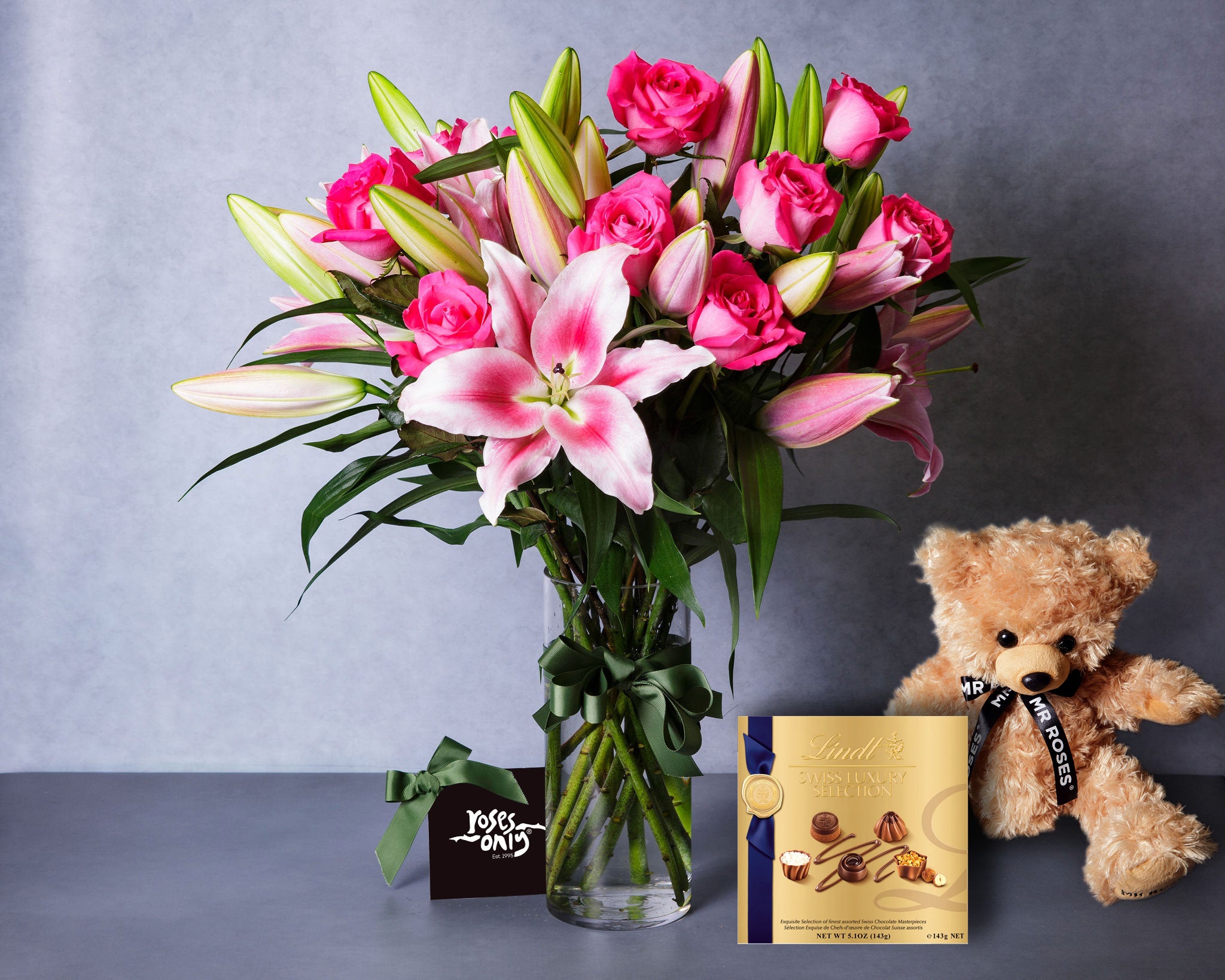 Pink Oriental Lily & Pink Rose Bundles | Flower Delivery & Gifts ...